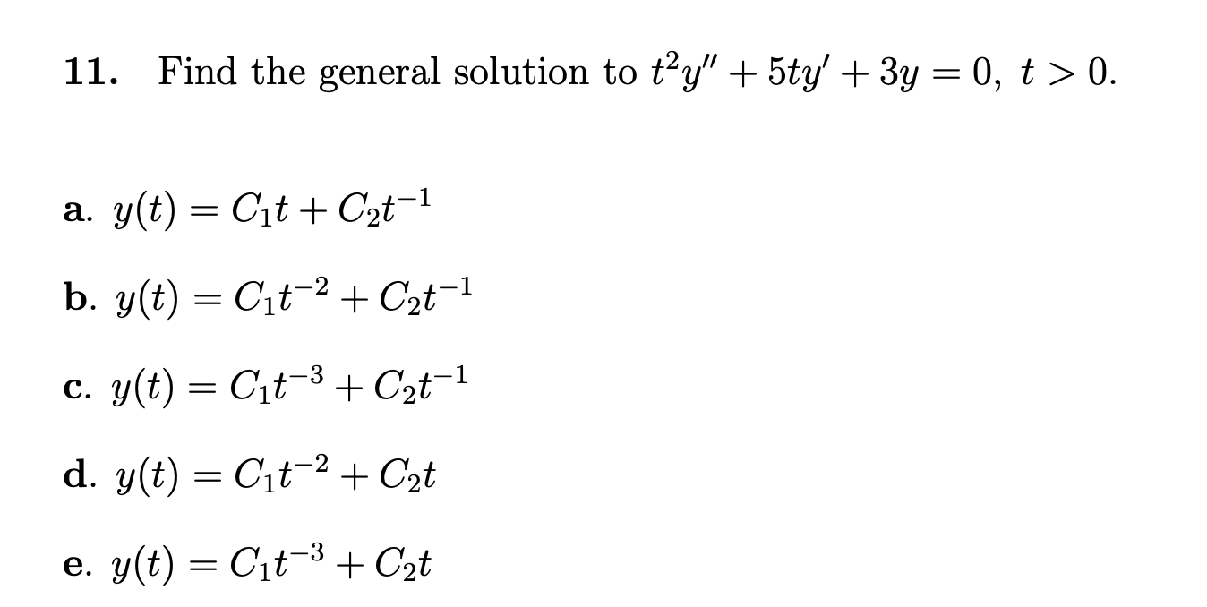 Solved Find the general solution to | Chegg.com