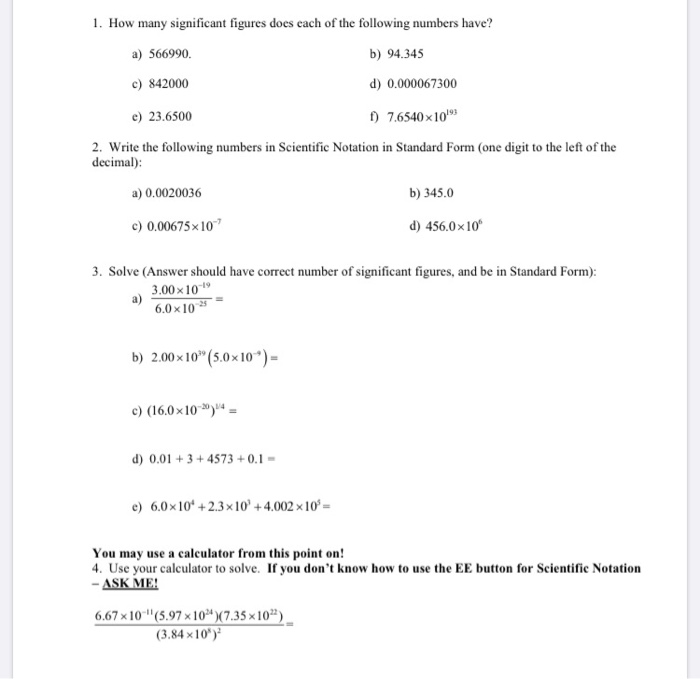 Solved 1. How many significant figures does each of the | Chegg.com