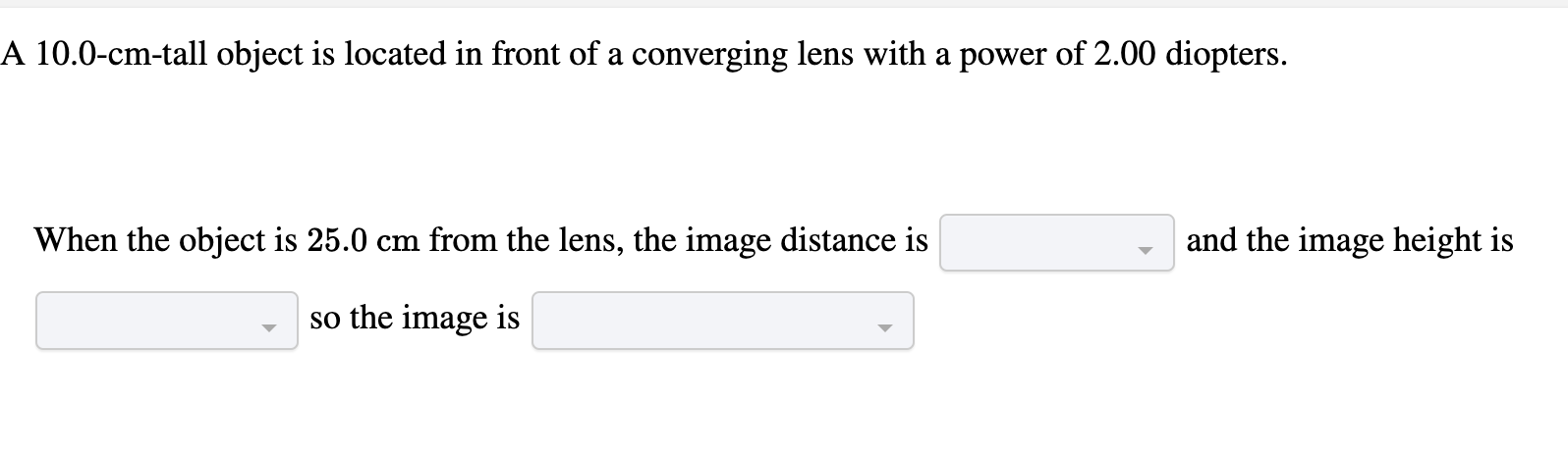 Solved A 10.0-cm-tall object is located in front of a | Chegg.com