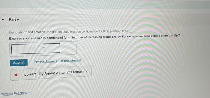 Solved Part A Using shorthand notation the ground state | Chegg.com