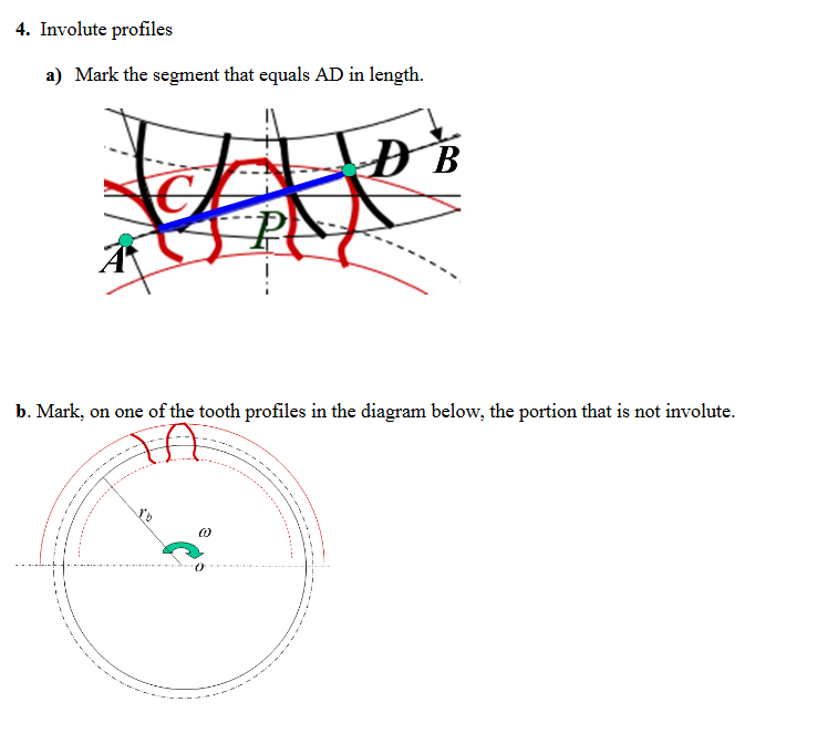 Solved Involute profilesa) ﻿Mark the segment that equals AD | Chegg.com