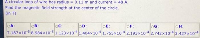 Solved A circular loop of wire has radius =0.11 m and | Chegg.com