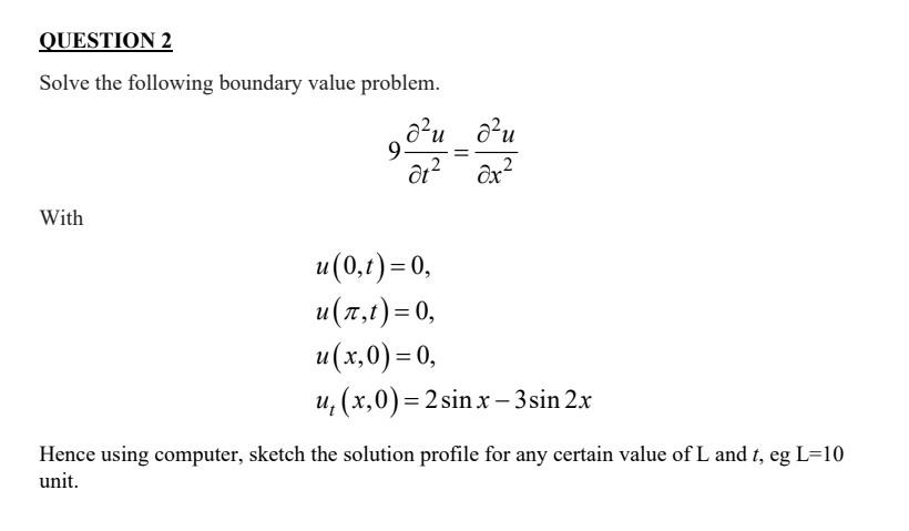 Solved Solve the following boundary value problem. | Chegg.com