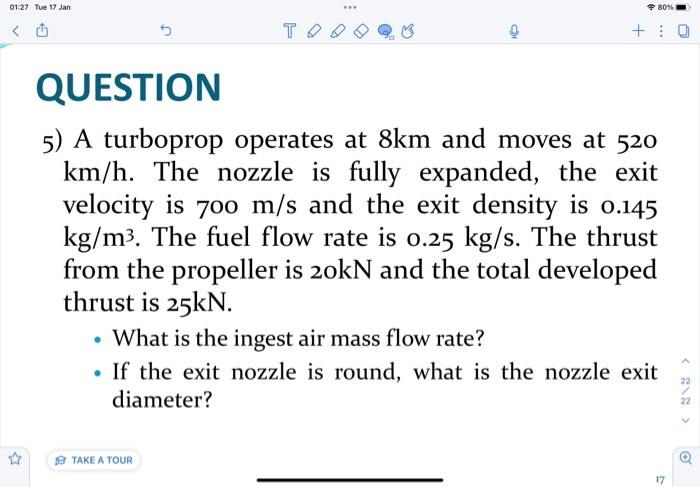 Solved AeroThermodynamics Problem ; A turboprop operates at | Chegg.com