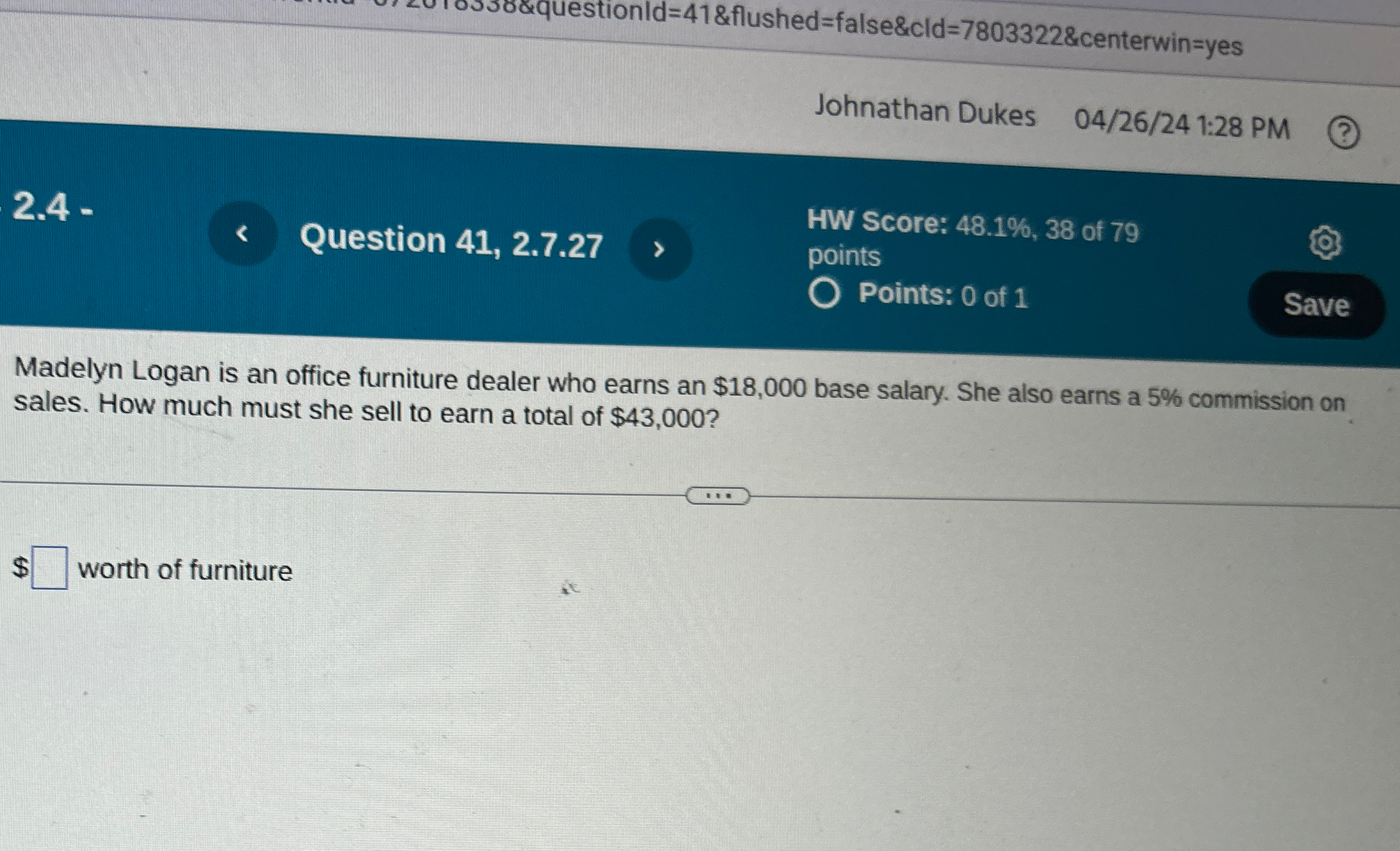Solved Johnathan Dukes 04/26/24 1:28 ﻿PM2.4 -Question | Chegg.com