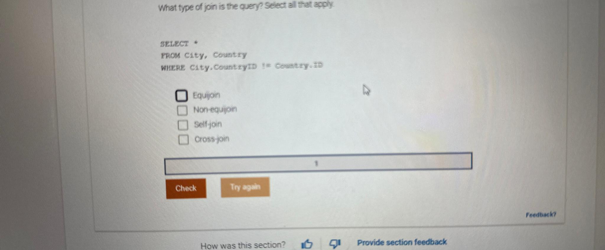 Solved What type of join is the query? Select al that | Chegg.com