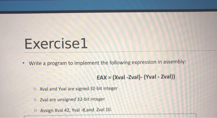 Solved Exercise1 Write a program to implement the following | Chegg.com Solved Exercise1 Write a program to implement the following | Chegg.com