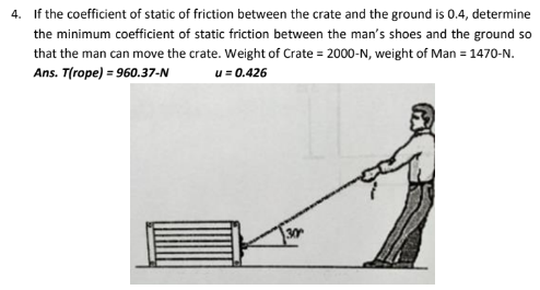 Solved If the coefficient of static of friction between the | Chegg.com