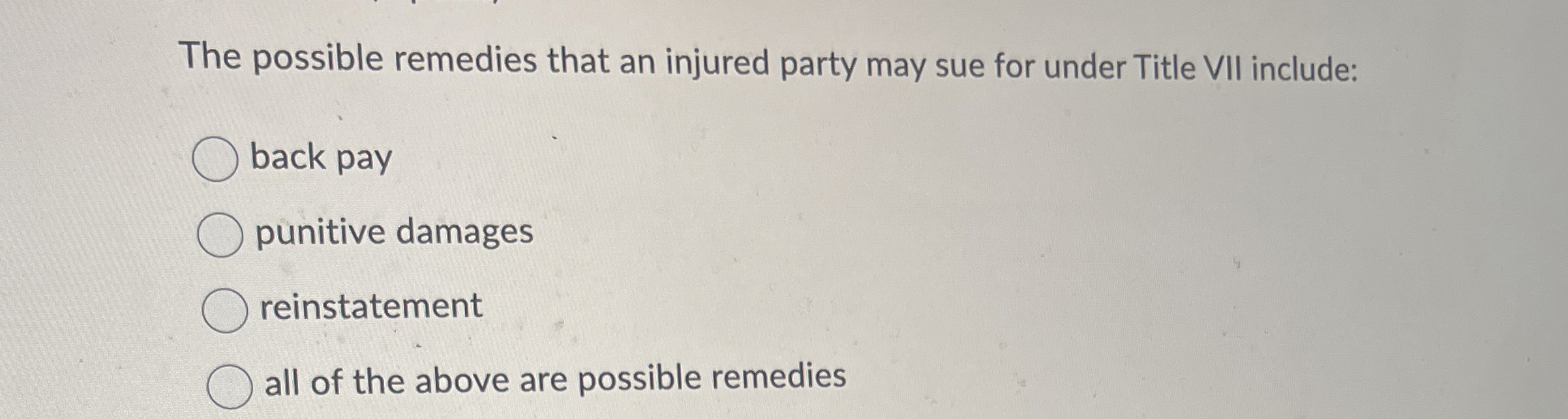 Solved The possible remedies that an injured party may sue | Chegg.com