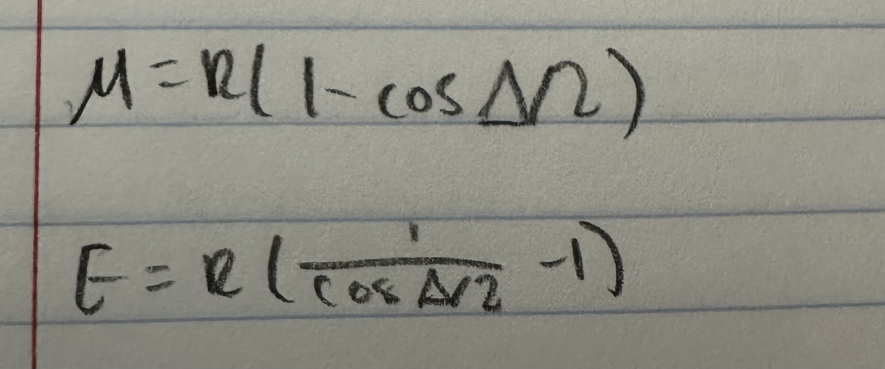 Solved μ=R(1-cosΔ2)E=R(1cosΔ2-1)Prove these two equations in | Chegg.com