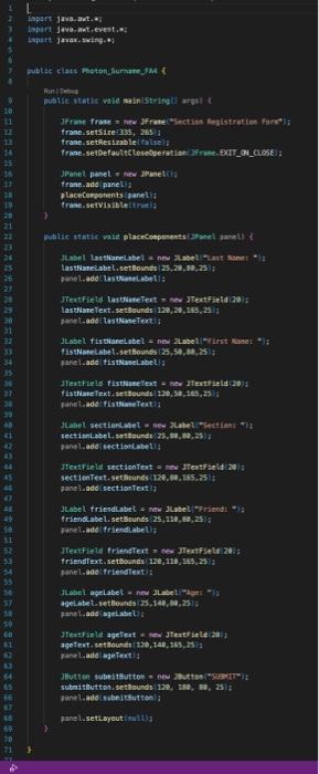 Solved Use any Layout Manager and code the events for FA4. | Chegg.com
