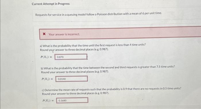 Solved Requests for service in a queuing model follow a | Chegg.com