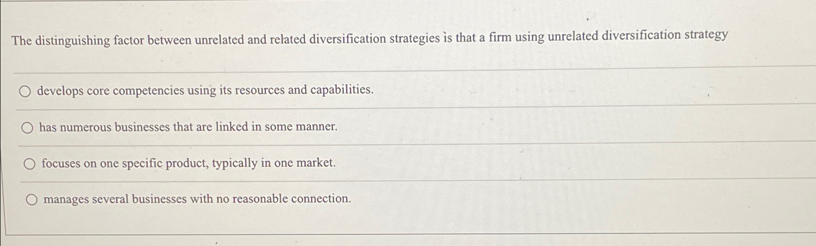 Solved The distinguishing factor between unrelated and | Chegg.com