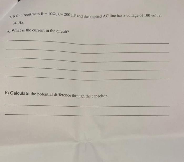 Solved Experiment no.10: AC-Circuit: Inductor and capacitor | Chegg.com