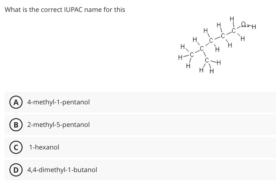 Solved What is the correct IUPAC name for | Chegg.com