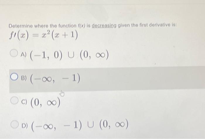 Solved Determine where the function f(x) is decreasing given | Chegg.com