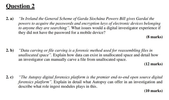 Solved 2. a) "In Ireland the General Scheme of Garda | Chegg.com