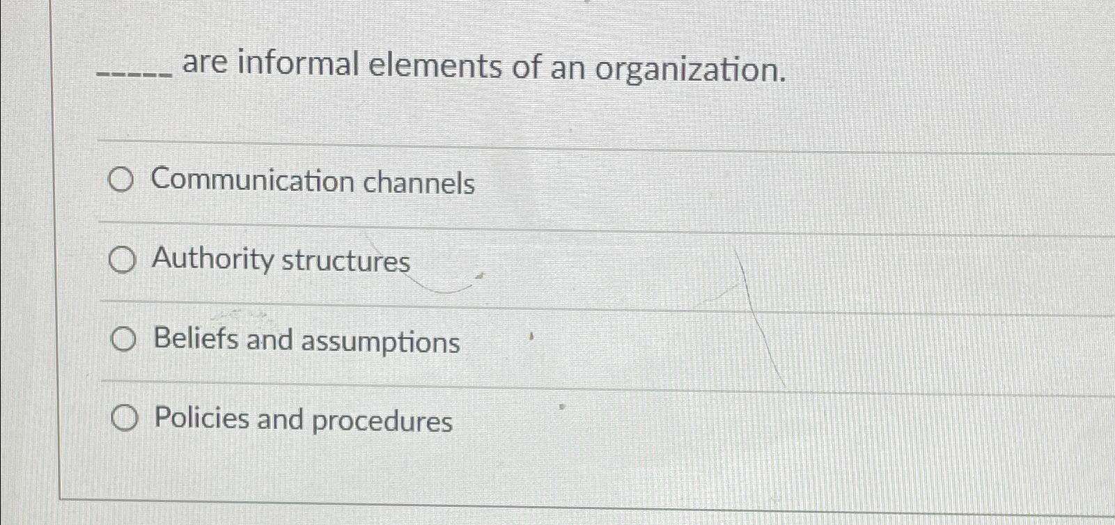 Solved are informal elements of an | Chegg.com