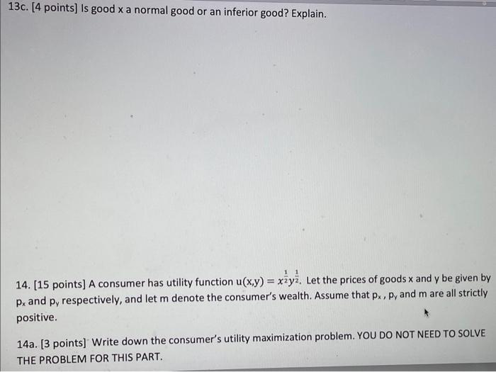 Solved 13. [14 points] Suppose a consumer has demand | Chegg.com