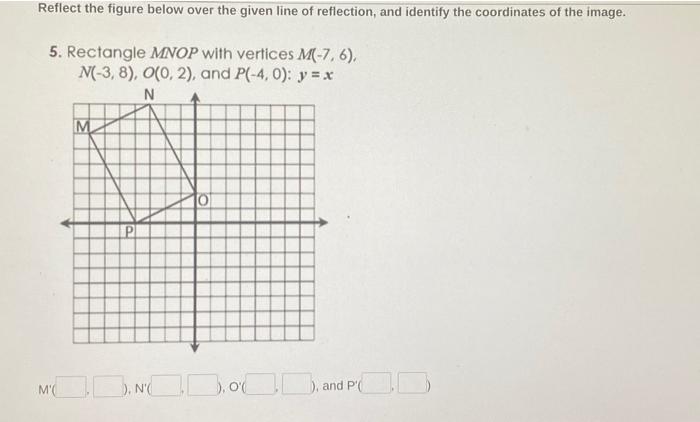 Solved Reflect the figure below over the given line of | Chegg.com