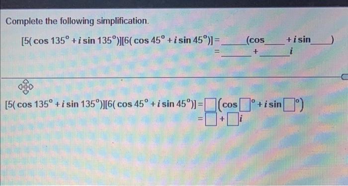 Solved Complete the following simplification. | Chegg.com