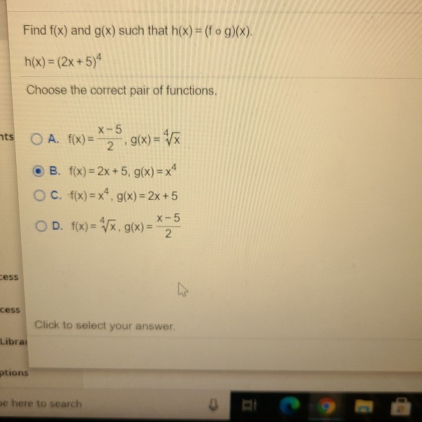 Solved Find f(x) and g(x) such that h(x) = (fog)(x). h(x) = | Chegg.com