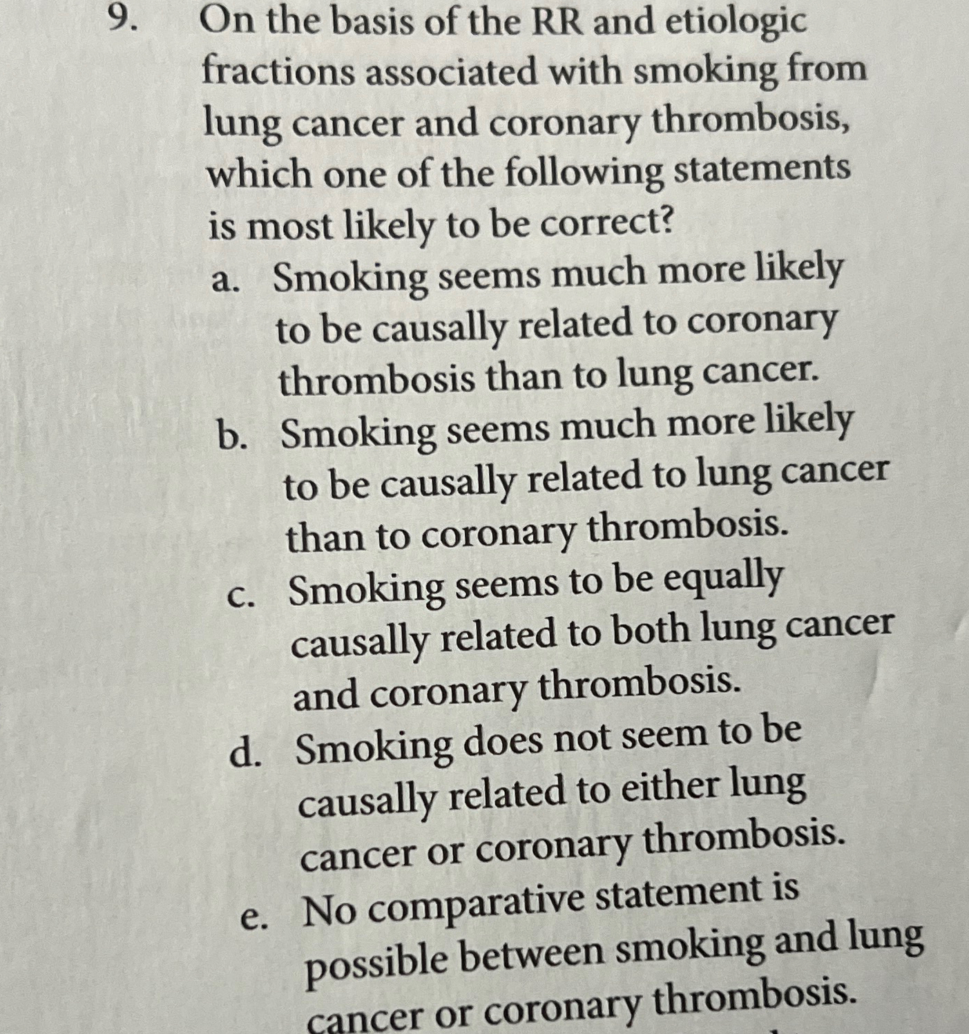 Solved On the basis of the RR and etiologic fractions | Chegg.com