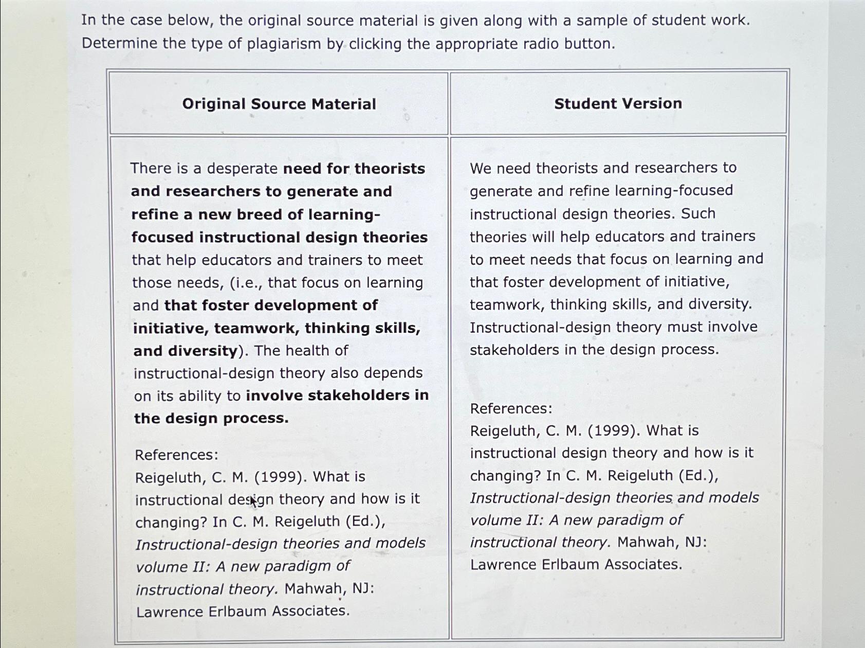 Solved In the case below, the original source material is | Chegg.com