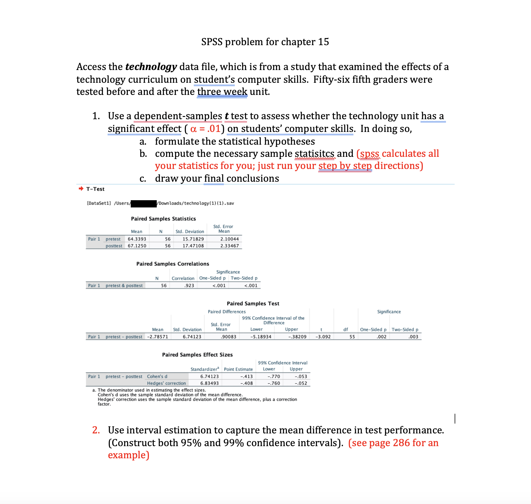 Solved SPSS problem for chapter 15Access the technology data | Chegg.com