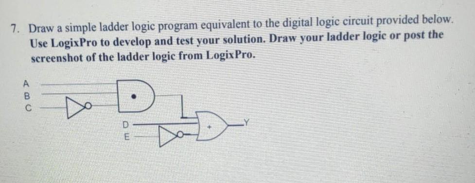 Solved 7. Draw a simple ladder logic program equivalent to | Chegg.com