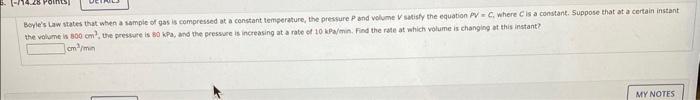 Solved Benle's Law wates that when a sampie of gas is | Chegg.com
