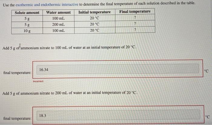 Solved Use the exothermic and endothermic interactive to | Chegg.com