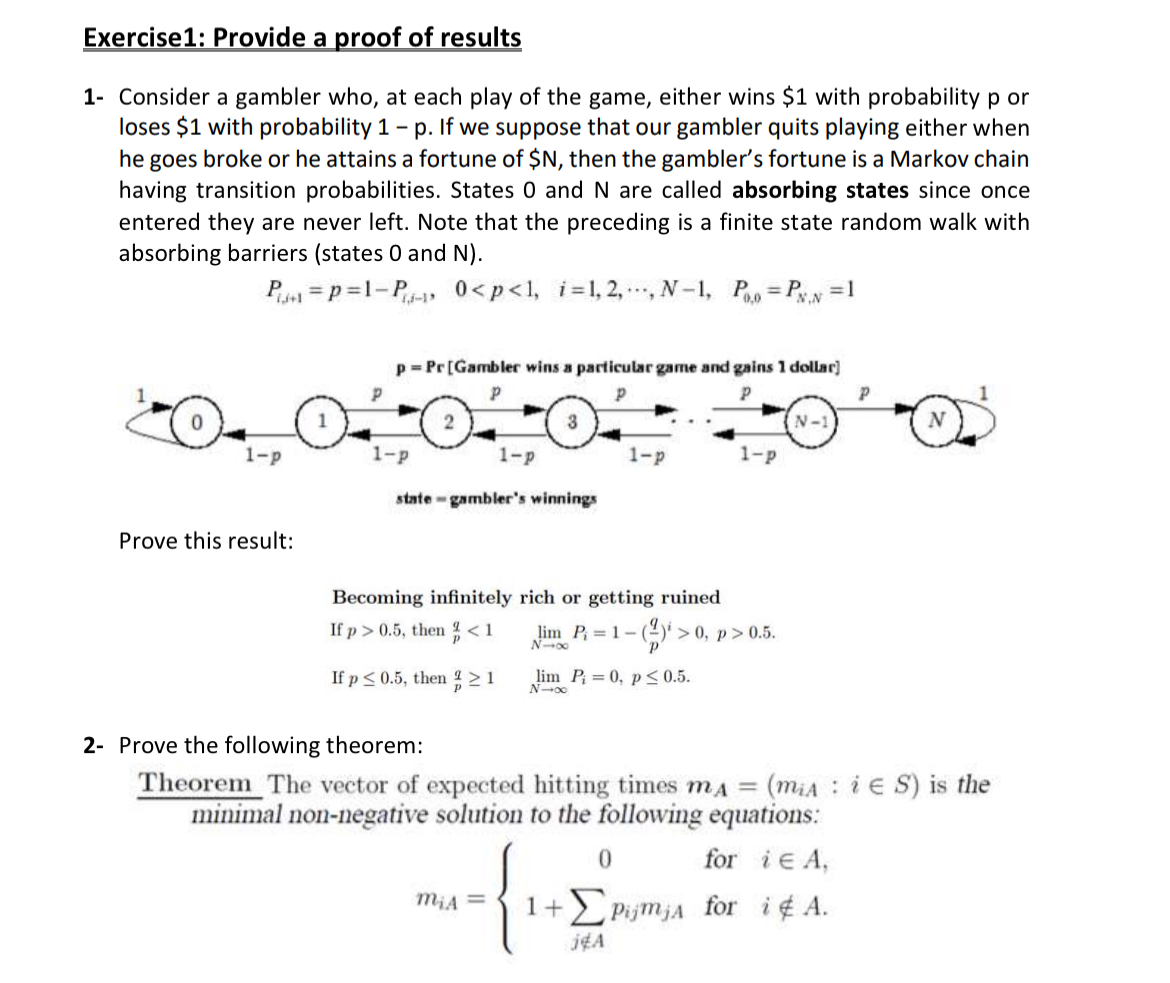 Solved Exercise1: Provide a proof of results1- ﻿Consider a | Chegg.com
