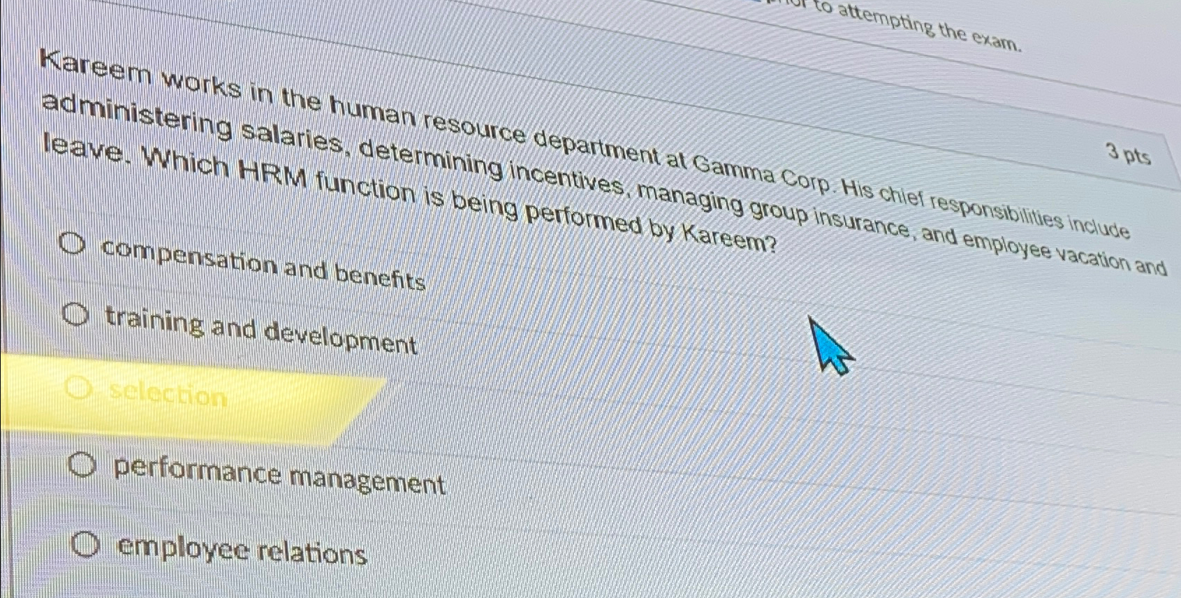 Solved Kareem works in the human resource department at | Chegg.com