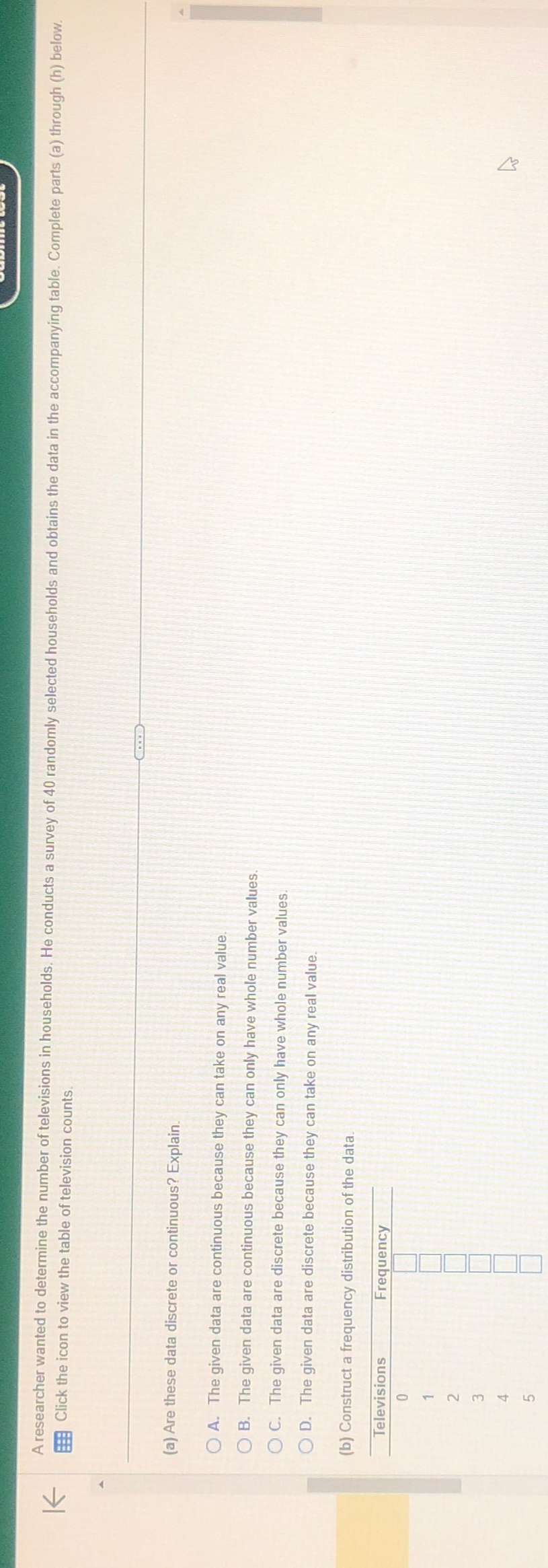 Click the icon to view the table of television | Chegg.com