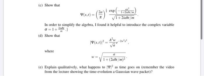 Solved A free particle has the initial wave function V(1,0) | Chegg.com