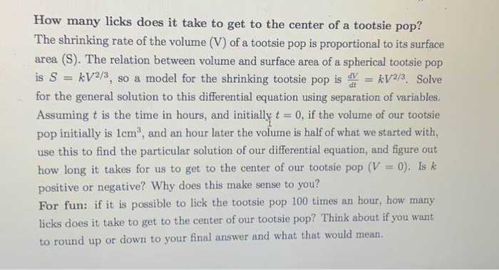 Solved How many licks does it take to get to the center of a | Chegg.com