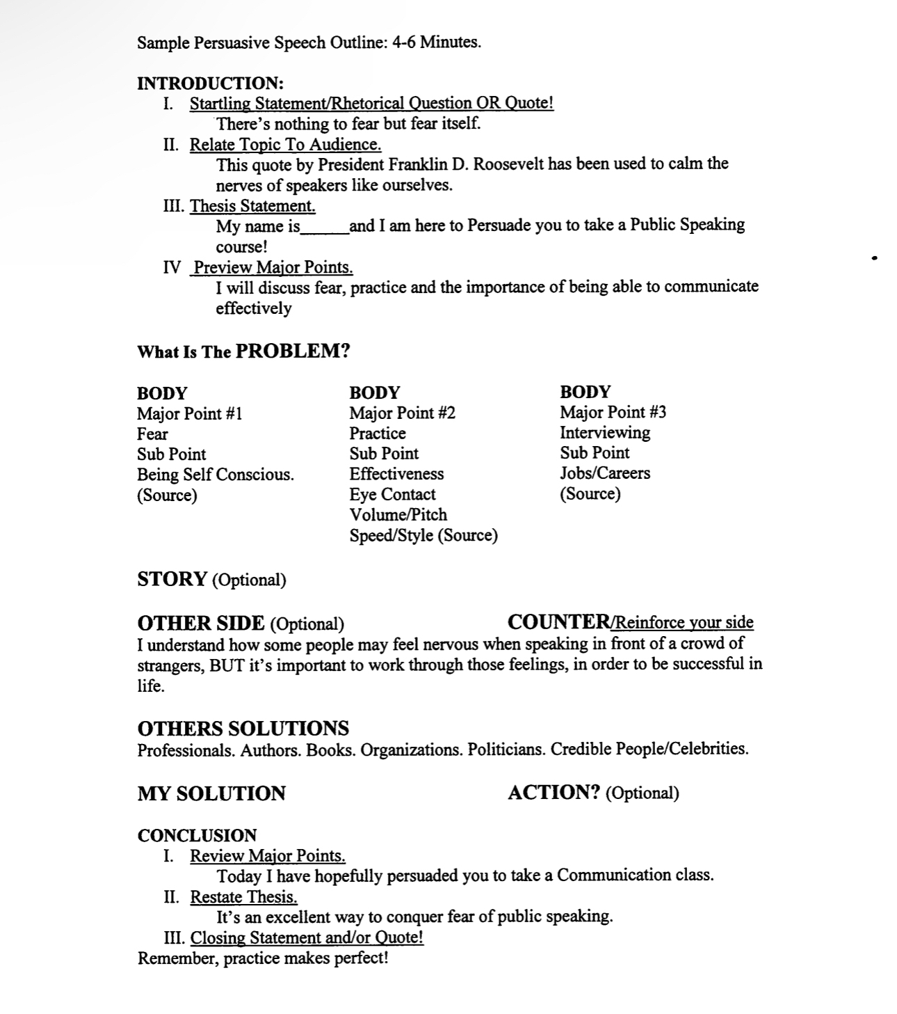 Solved Use this outline example to have an idea on how to | Chegg.com