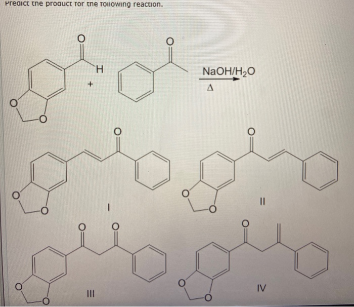 Solved Predict the product for the following reaction. | Chegg.com