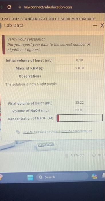 PHASE 6: Titration Complete the following steps: Turn | Chegg.com