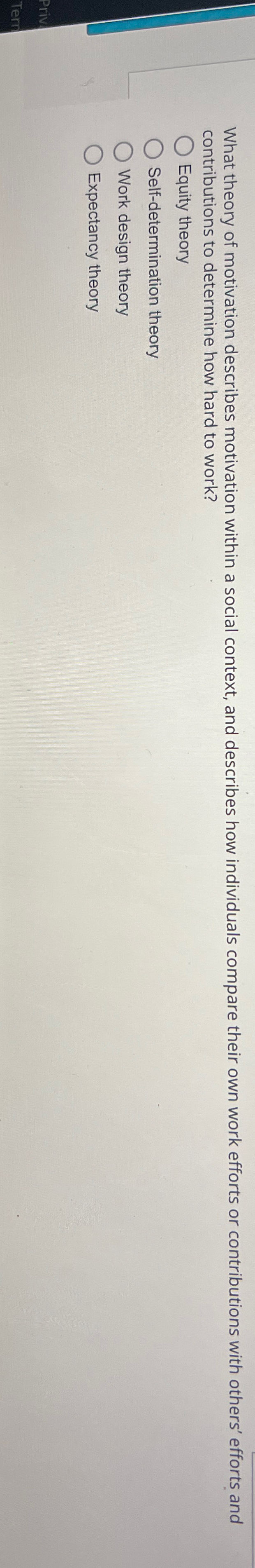 Solved What theory of motivation describes motivation within | Chegg.com