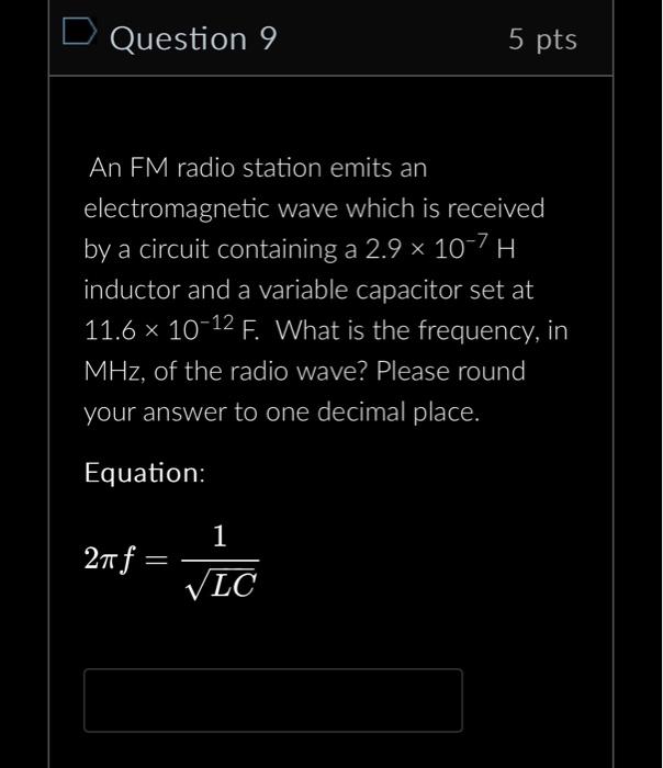 Solved An FM radio station emits an electromagnetic wave | Chegg.com