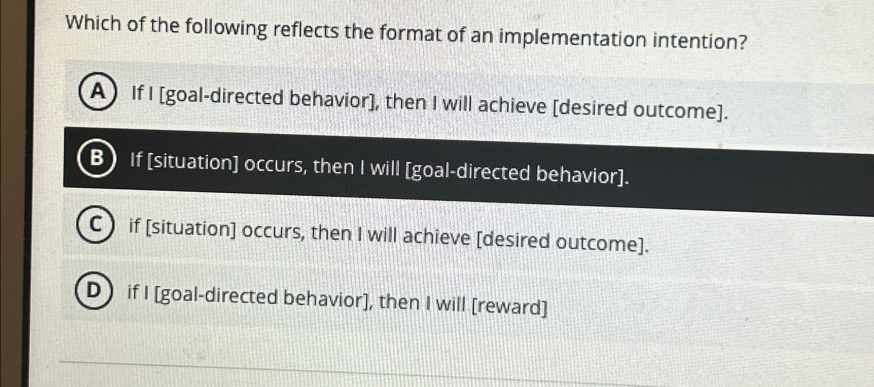 Solved Which of the following reflects the format of an | Chegg.com
