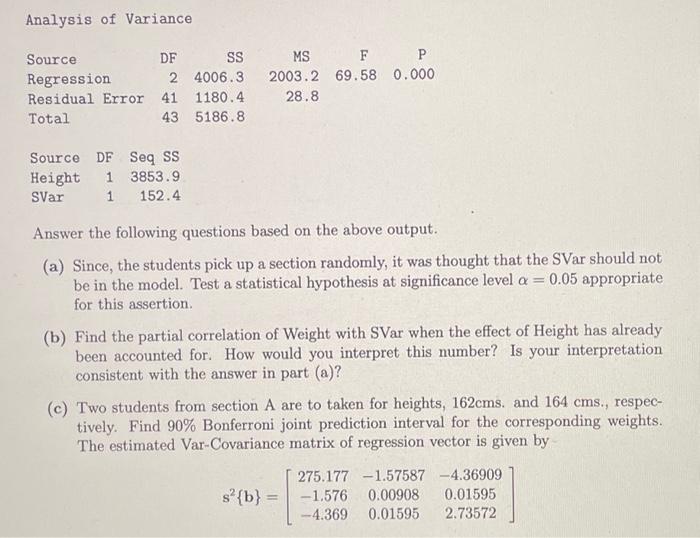 Solved Heights(in Cms.), Weights(in Kilograms) of 44 | Chegg.com