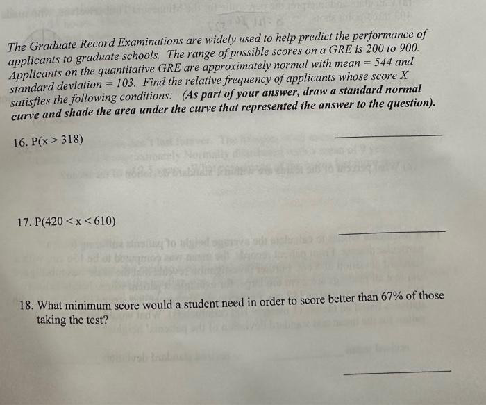 Solved The Graduate Record Examinations are widely used to | Chegg.com