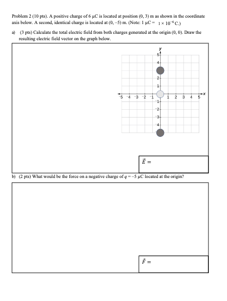 Solved Problem 2 (10 pts). ﻿A positive charge of 6μC is | Chegg.com