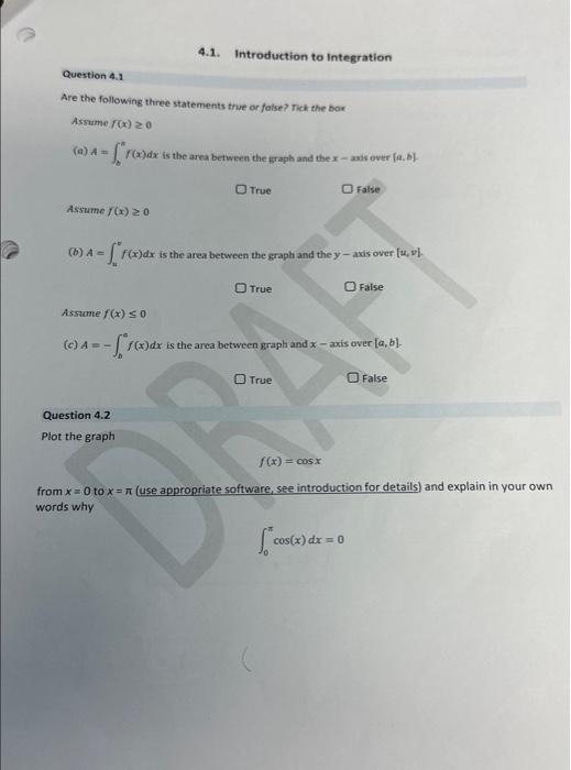 Solved Question 4.1 Are the following three statements true | Chegg.com