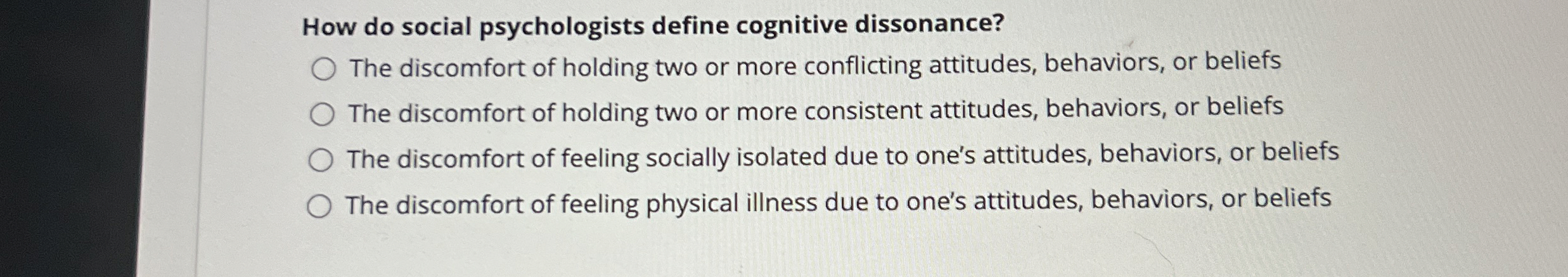 Solved How do social psychologists define cognitive | Chegg.com