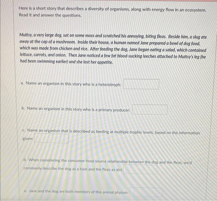 Solved Here is a short story that describes a diversity of | Chegg.com