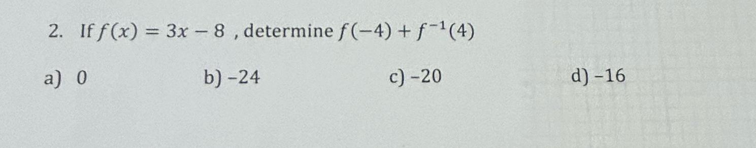 Solved If f(x)=3x-8, ﻿determine | Chegg.com
